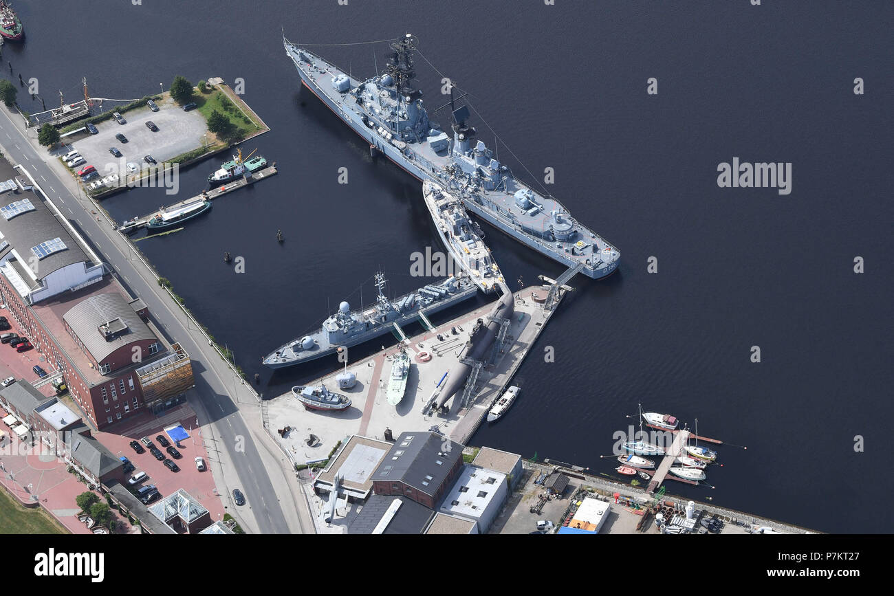 Wilhelmshaven, Germany. 15th June, 2018. Aerial view of the German Navy ...