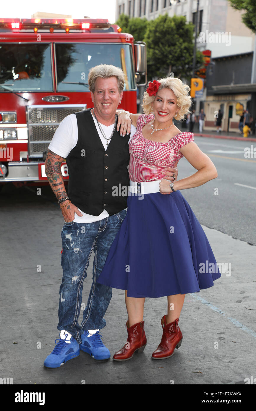 Hollywood, California, USA. 6th July, 2018. Music artists Joe and Angie ...