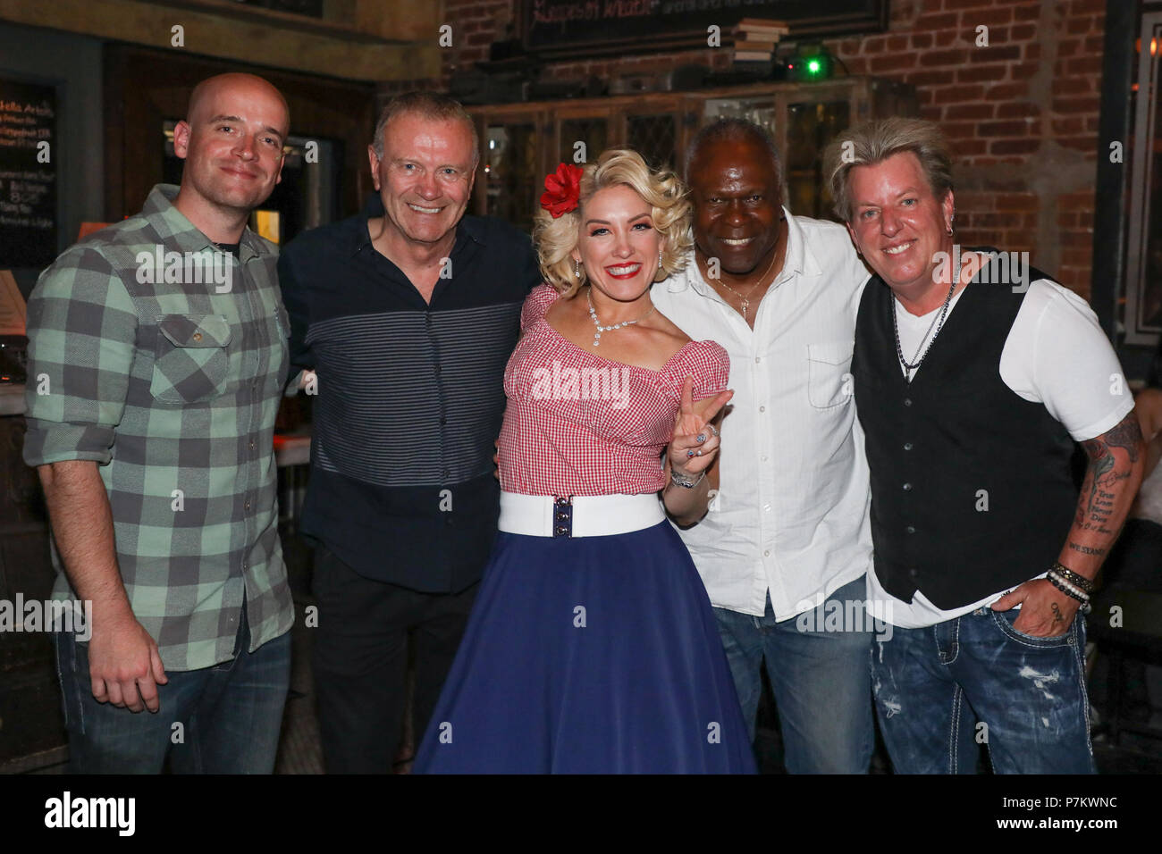 Hollywood, California, USA. 6th July, 2018. Drummer Joe Turner, Gary ...