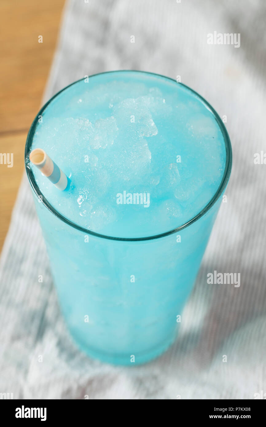 Frozen Red and Blue Slushies with Straws Stock Photo - Alamy