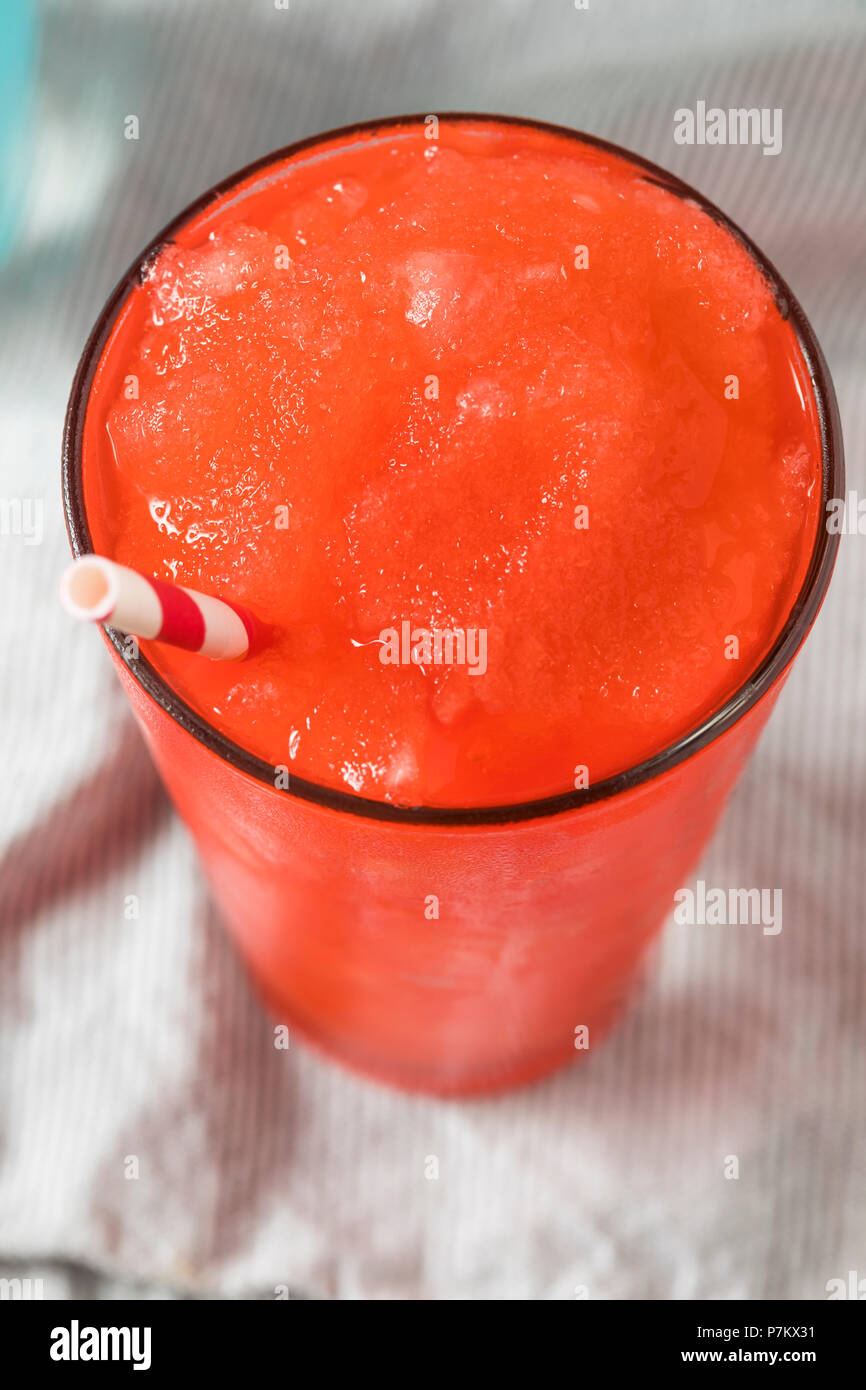 Frozen Red and Blue Slushies with Straws Stock Photo - Alamy