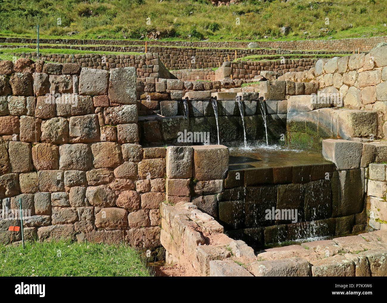 The ancient fountain in the archaeological complex of Tipon, Inca's ...