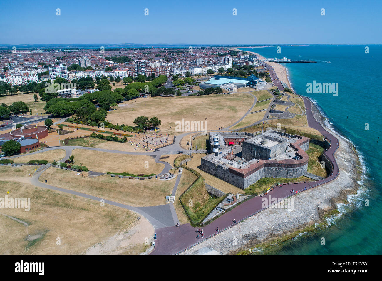 Southsea Castle, Pier and Seafront Stock Photo - Alamy