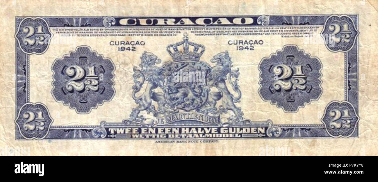 2½ Guilder - Government of Curaçao (1942) 02 Stock Photo - Alamy
