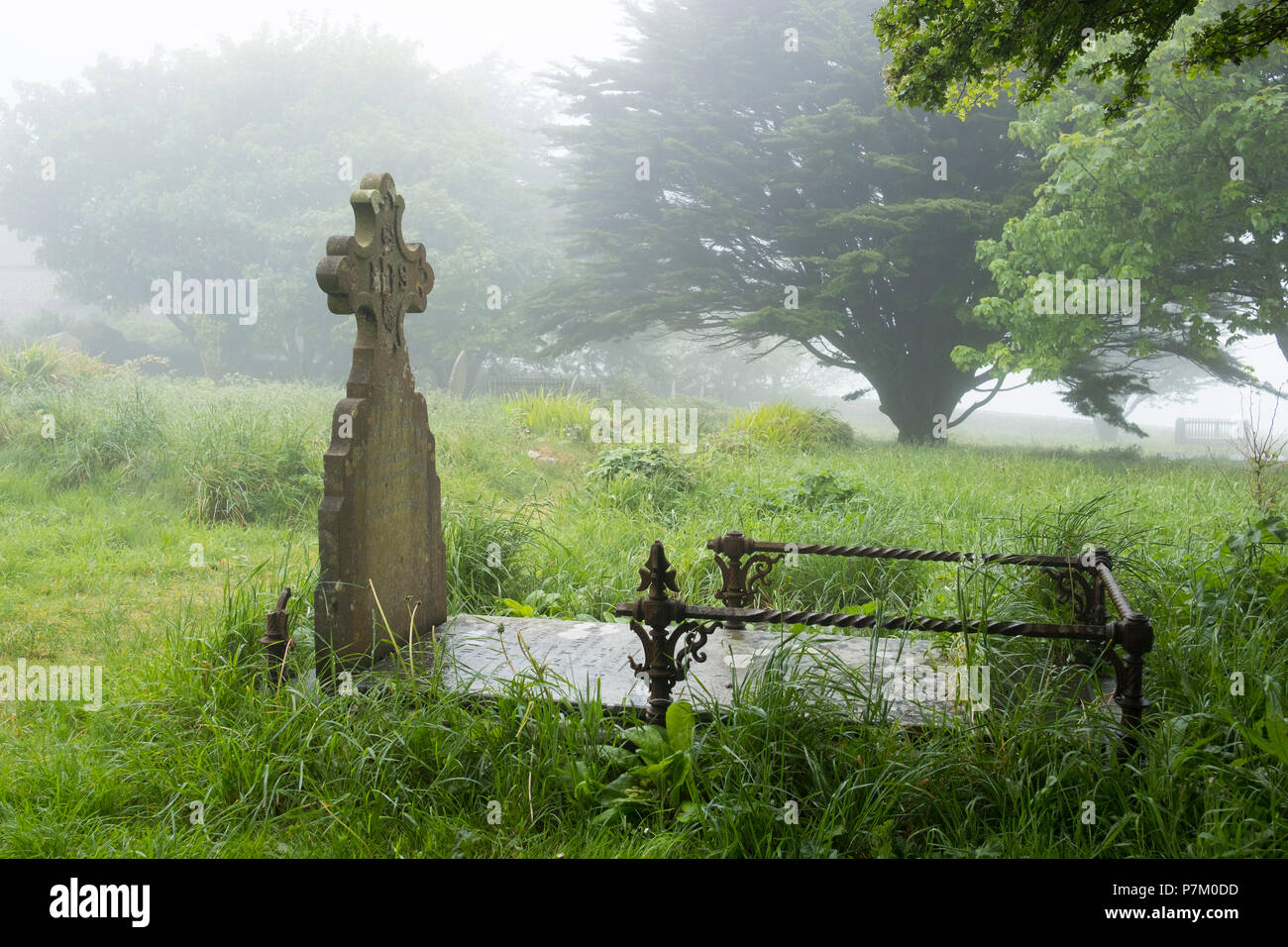 Tomb in the parish garden, St Just in Penwith, Cornwall, England, UK ...