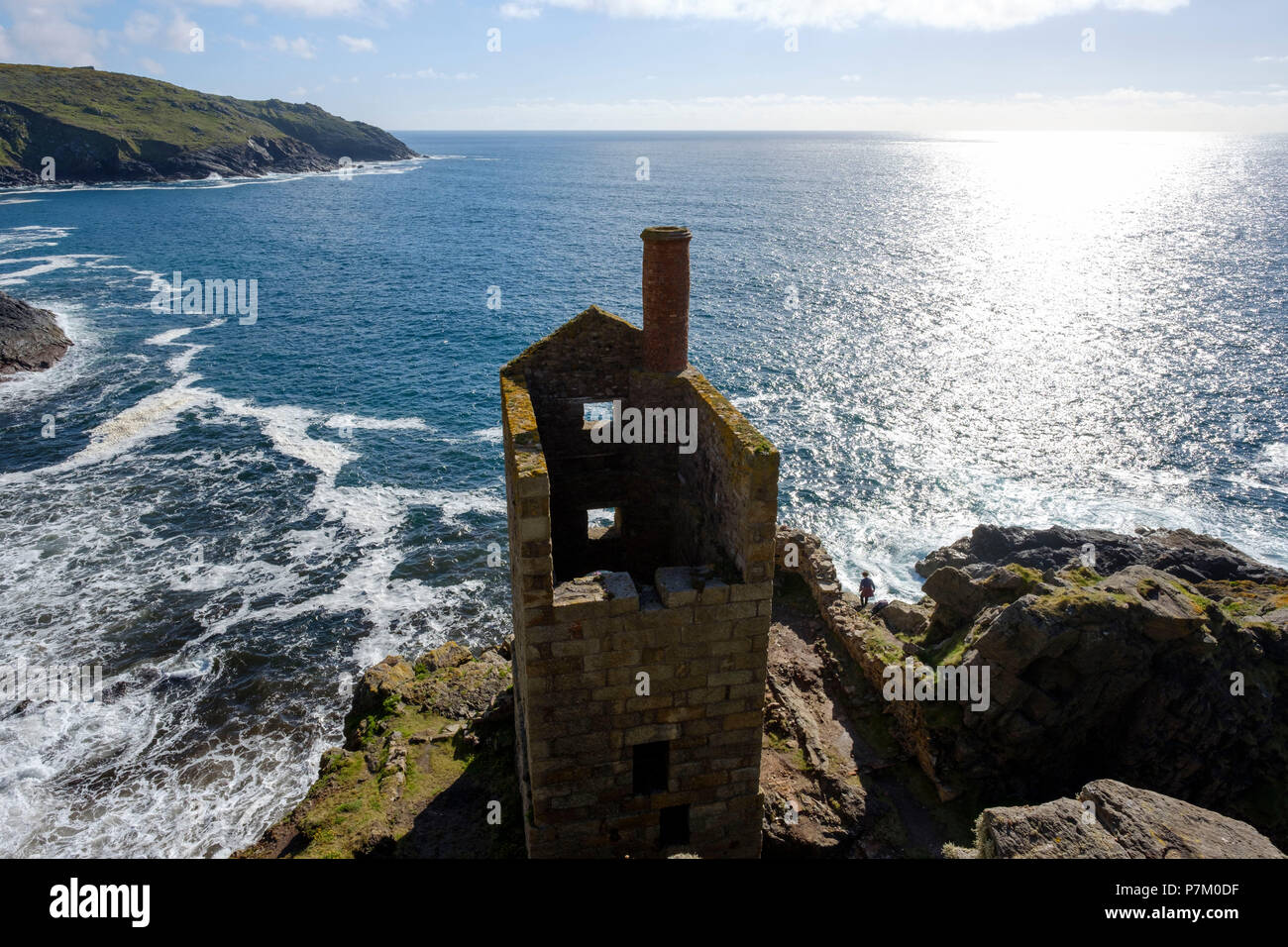 Ruins of former mine at Rocky Coast, Old Tin Mine, Botallack Mine, St ...
