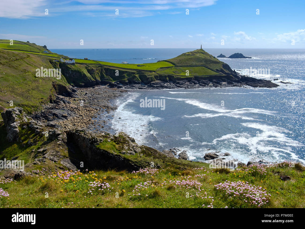 Cape Cornwall, at St Just in Penwith, Cornwall, England, UK Stock Photo ...