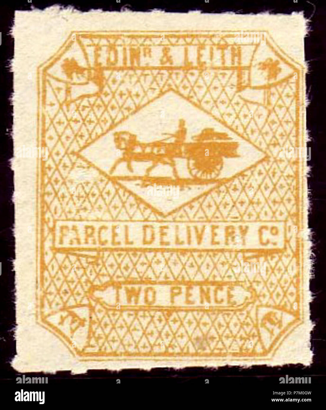 2d Edinburgh & Leith Parcel Delivery Company stamp Stock Photo - Alamy