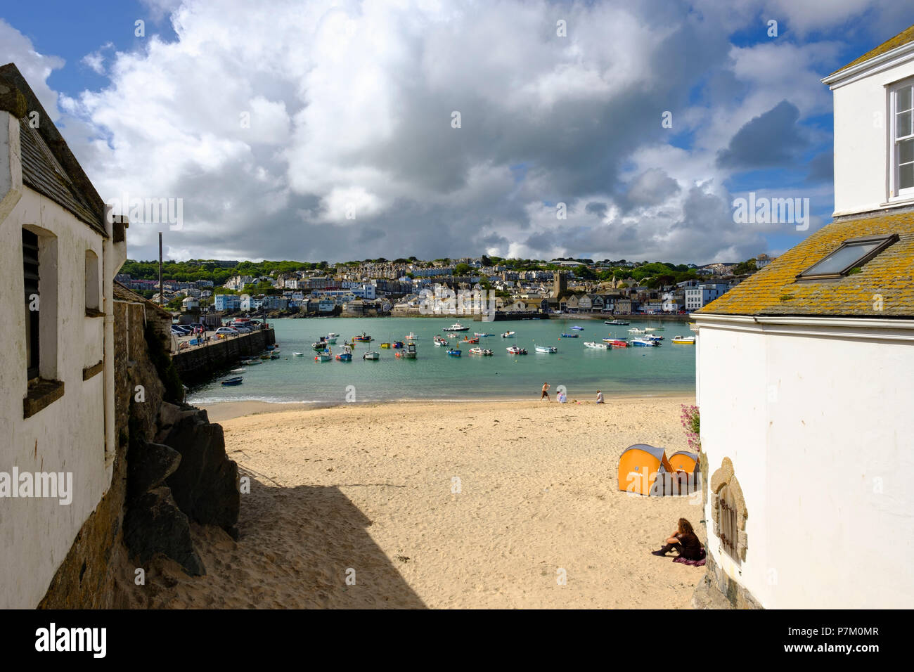 Fishing port, St Ives, Cornwall, England, UK Stock Photo - Alamy