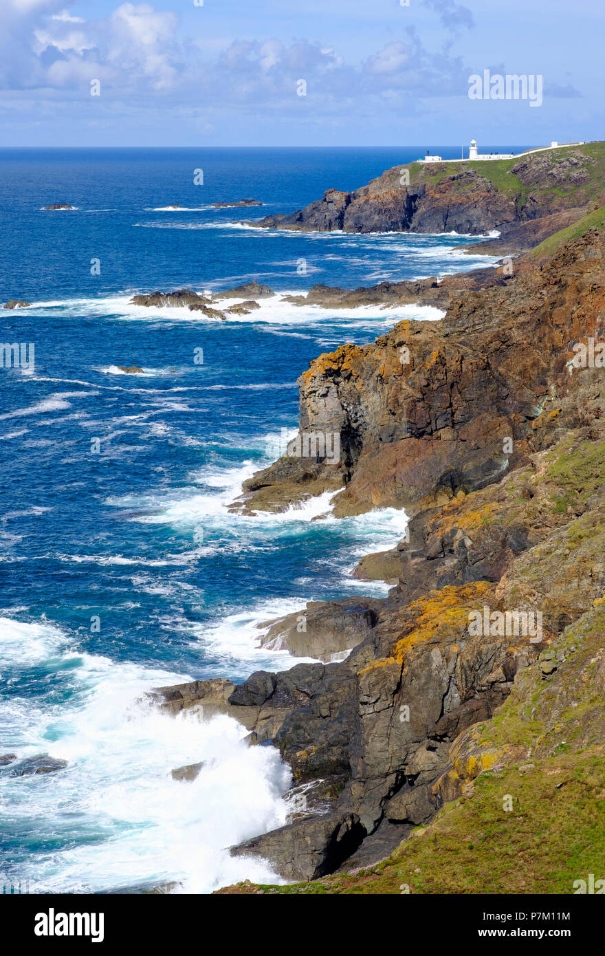 Pendeen Lighthouse, Rocky Coast, St Just in Penwith, Cornwall, England ...