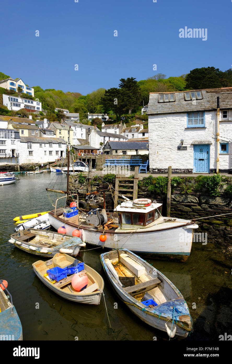 Fishing port, Polperro, Cornwall, England, UK Stock Photo - Alamy