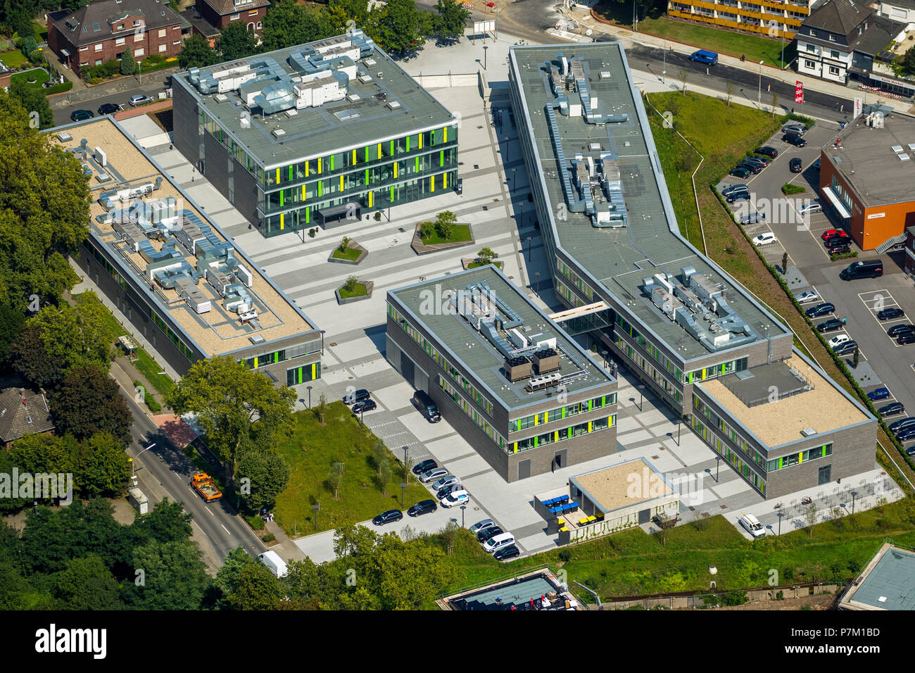 Aerial view, Rhine-Waal University of Applied Sciences, campus, Kamp ...