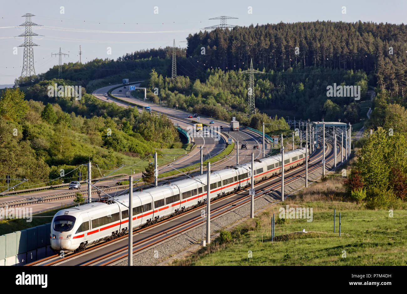 Highway with express train hi-res stock photography and images - Alamy