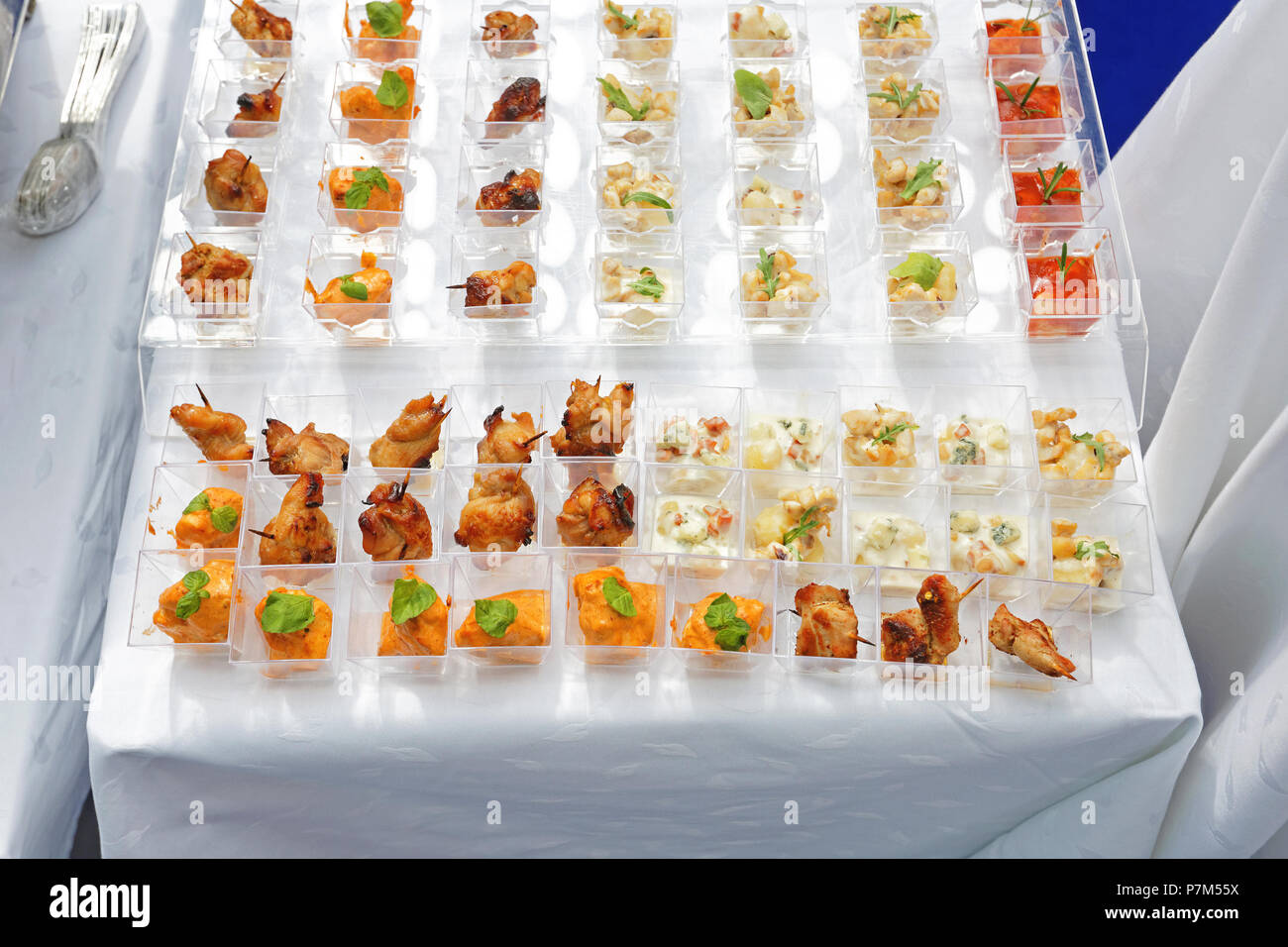 Decorative Small One Bite Canapes Party Food Stock Photo - Alamy