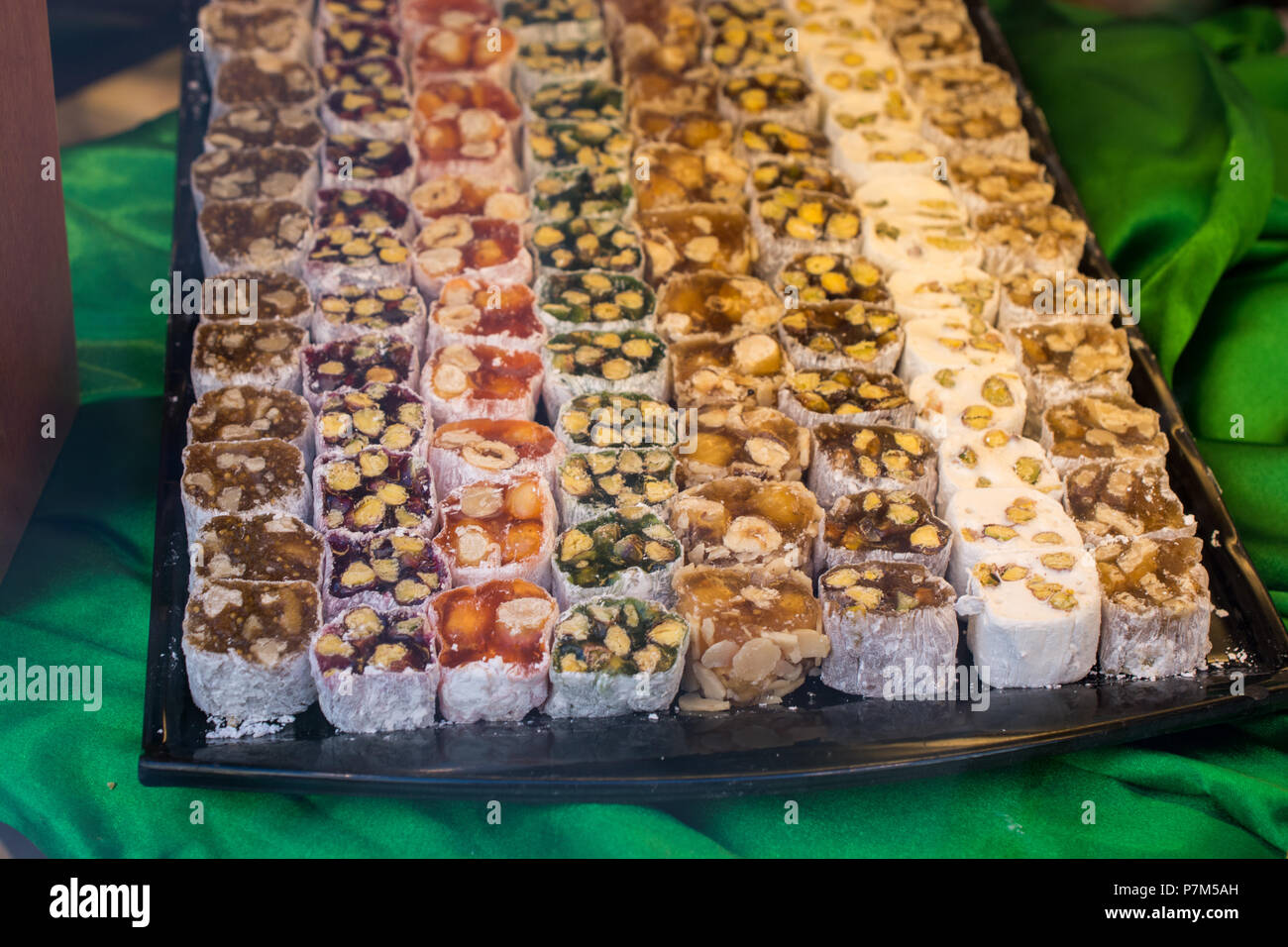 Turkish delight sweets made in Traditional style Stock Photo - Alamy