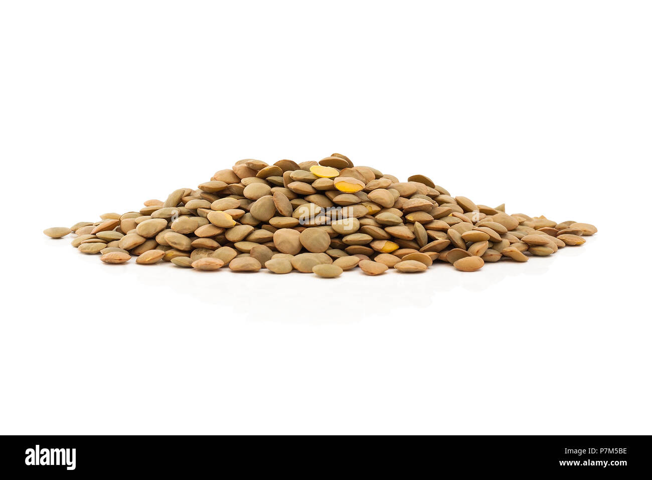 Isolated uncooked lentils on white background Stock Photo - Alamy