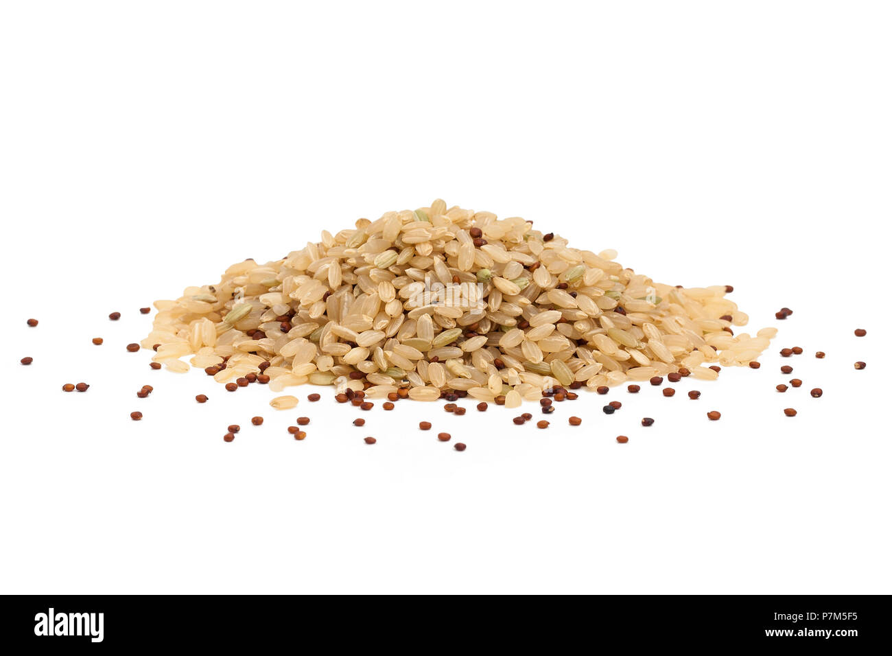 Pile of quinoa and rice mix isolated on a white background Stock Photo ...
