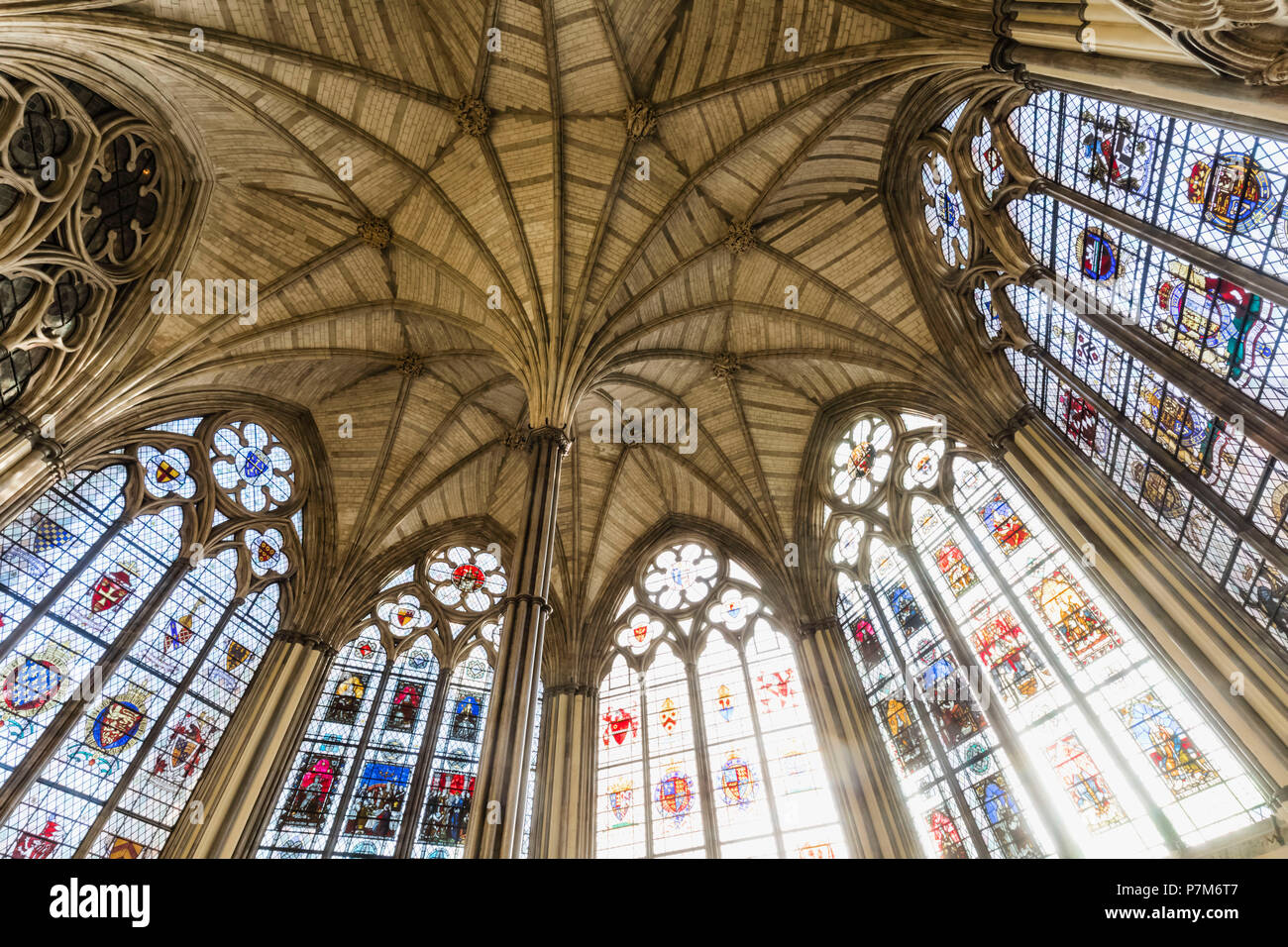 The stained glass window at westminster abbey hi-res stock photography ...
