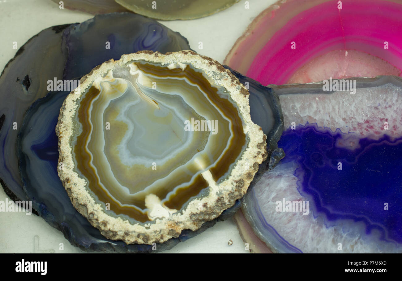 Cross section stalactite agate stone hi-res stock photography and ...