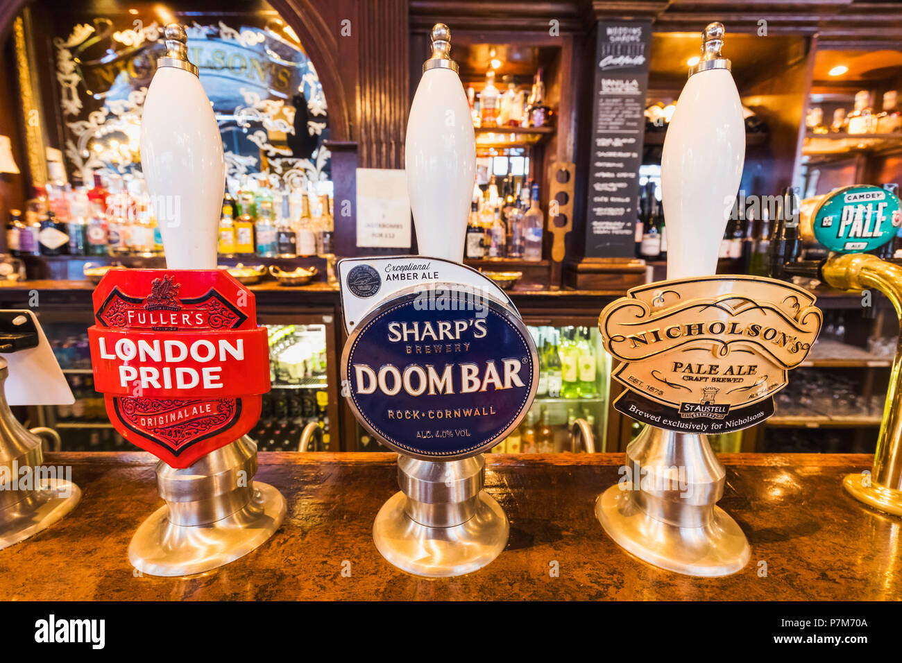 Pub beer pump handles hi-res stock photography and images - Alamy
