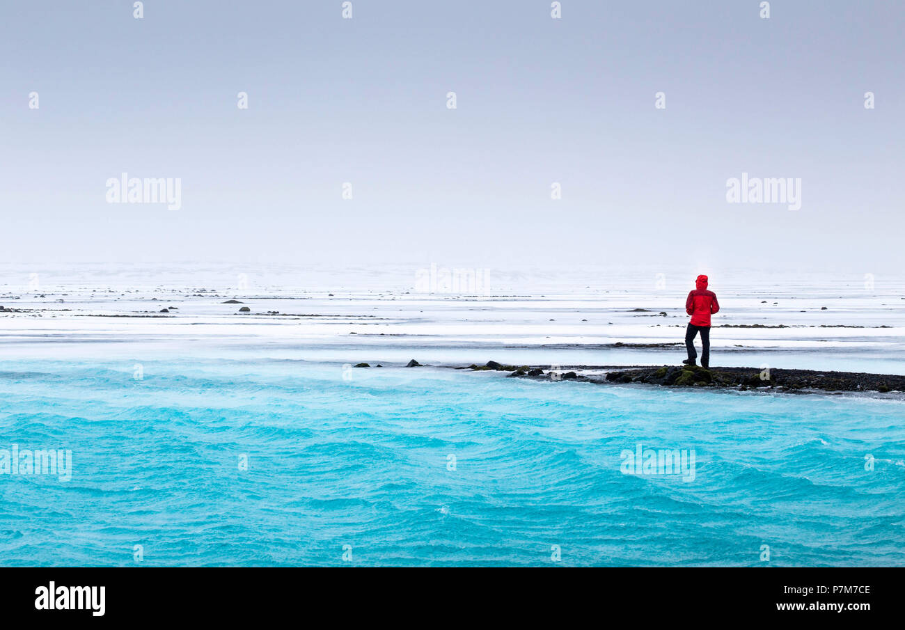 Winter Iclend landscape, with frozen hills and clear river Stock Photo ...