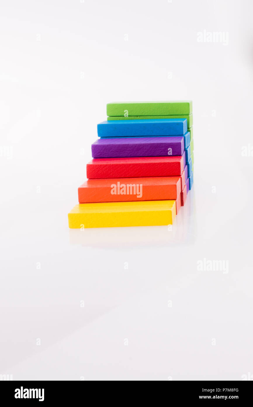 multi color domino on white background Stock Photo - Alamy