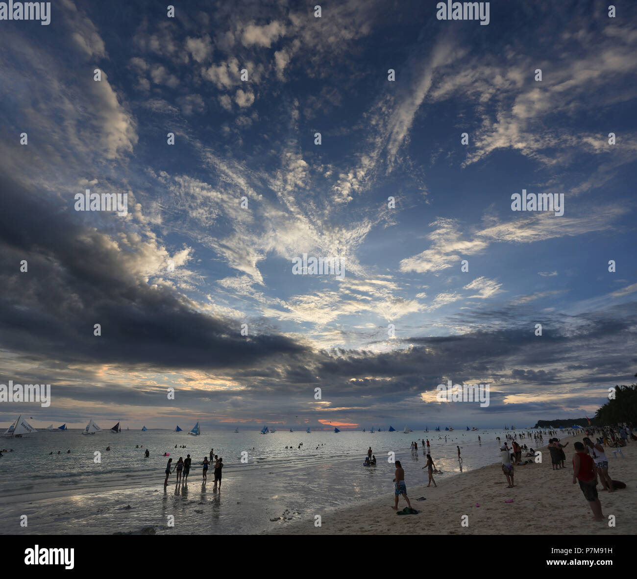 Sunset in Boracay Stock Photo - Alamy