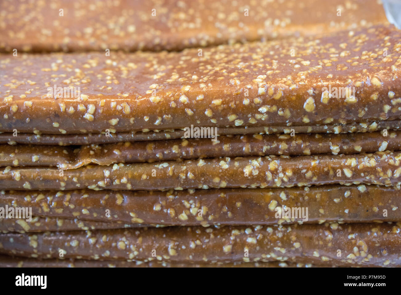 Turkish style fruit dried pulp as snack food Stock Photo - Alamy