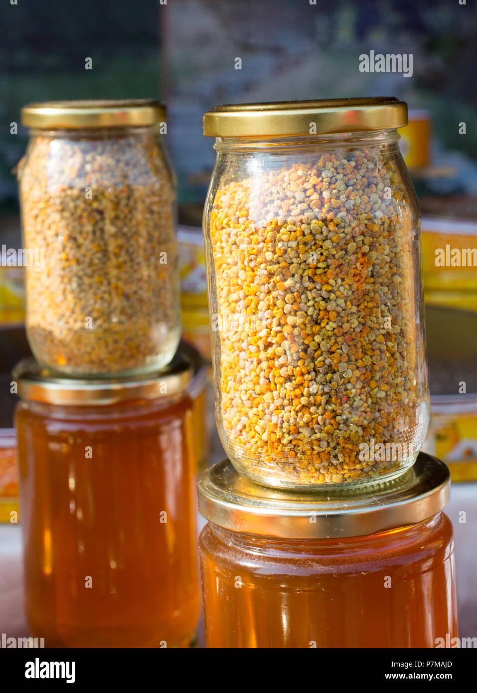 Pollen as healthy organic raw diet food in jar Stock Photo - Alamy