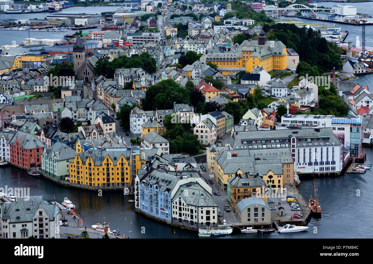 Urban landscape in Norway,Ålesund Stock Photo - Alamy