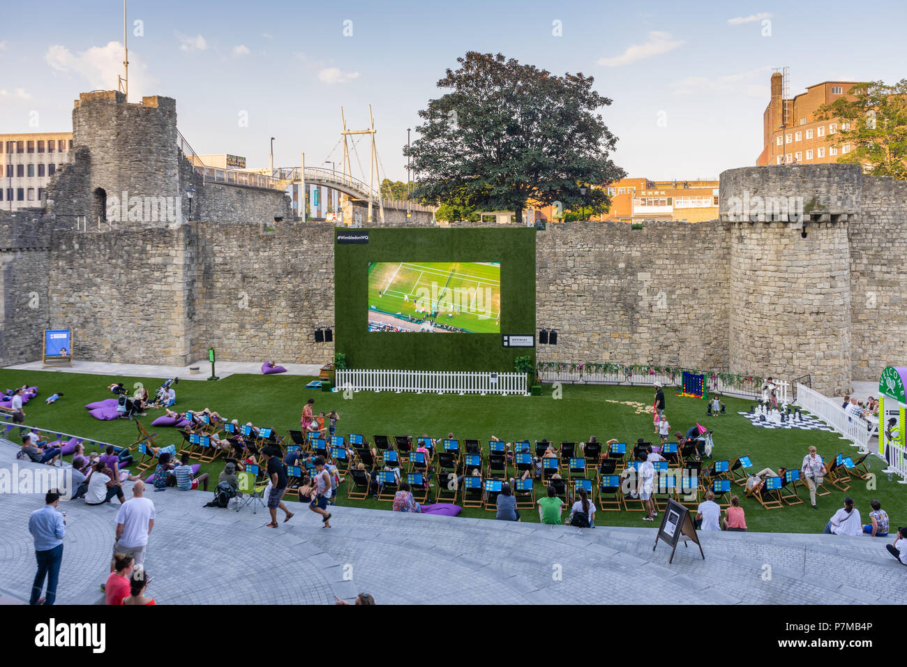 Large Wimbledon Public Viewing Screen in the Westquay Esplanade along ...