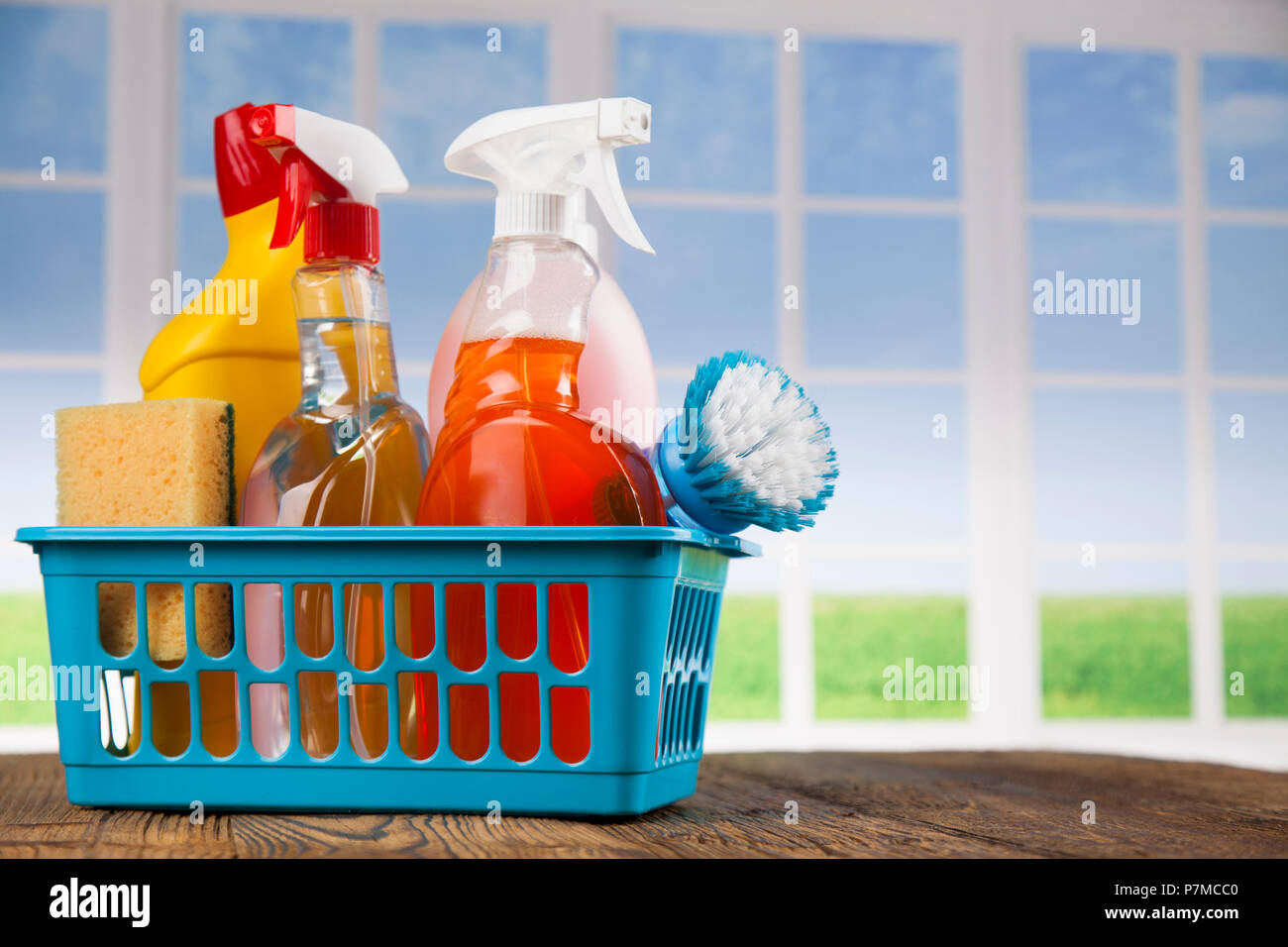 Assorted cleaning products Stock Photo - Alamy