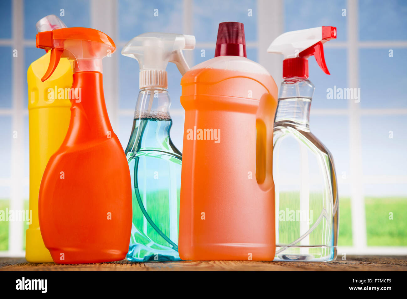 House cleaning with various cleaning tools Stock Photo - Alamy