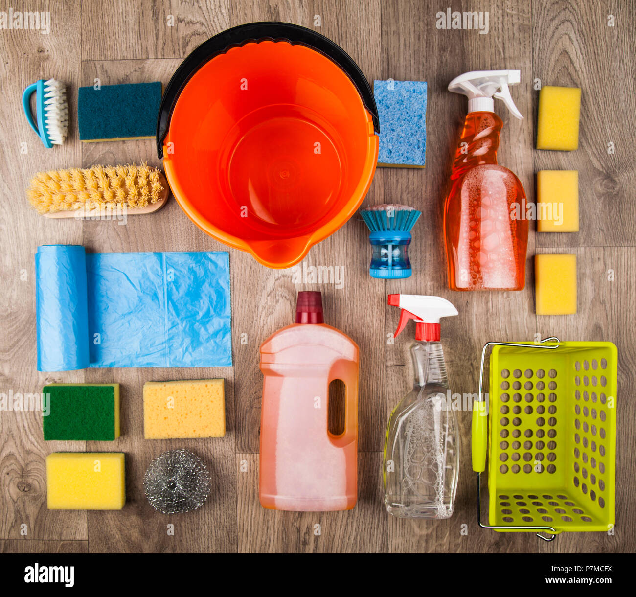 Assorted cleaning products Stock Photo - Alamy