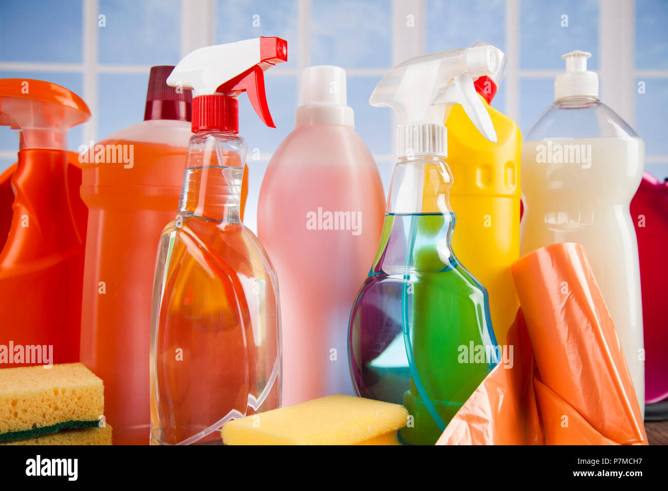 House cleaning with various cleaning tools Stock Photo - Alamy