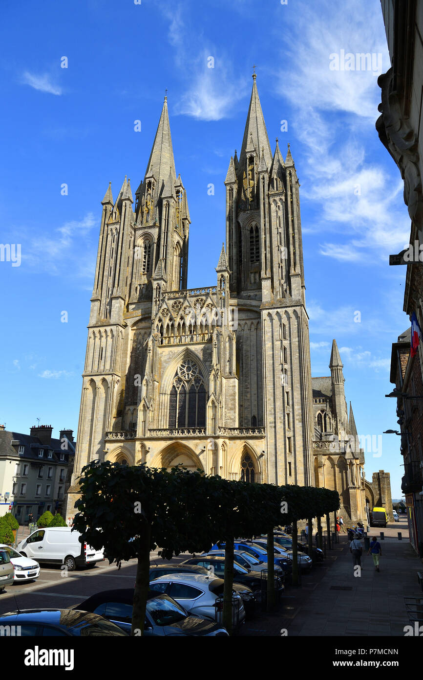 France, Manche, Cotentin Peninsula, Coutances, Notre Dame de Coutances ...