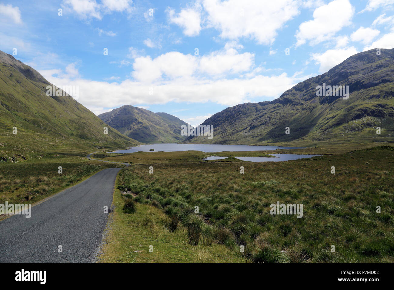 The Doolough Valley is a beautiful green valley of sloping ...