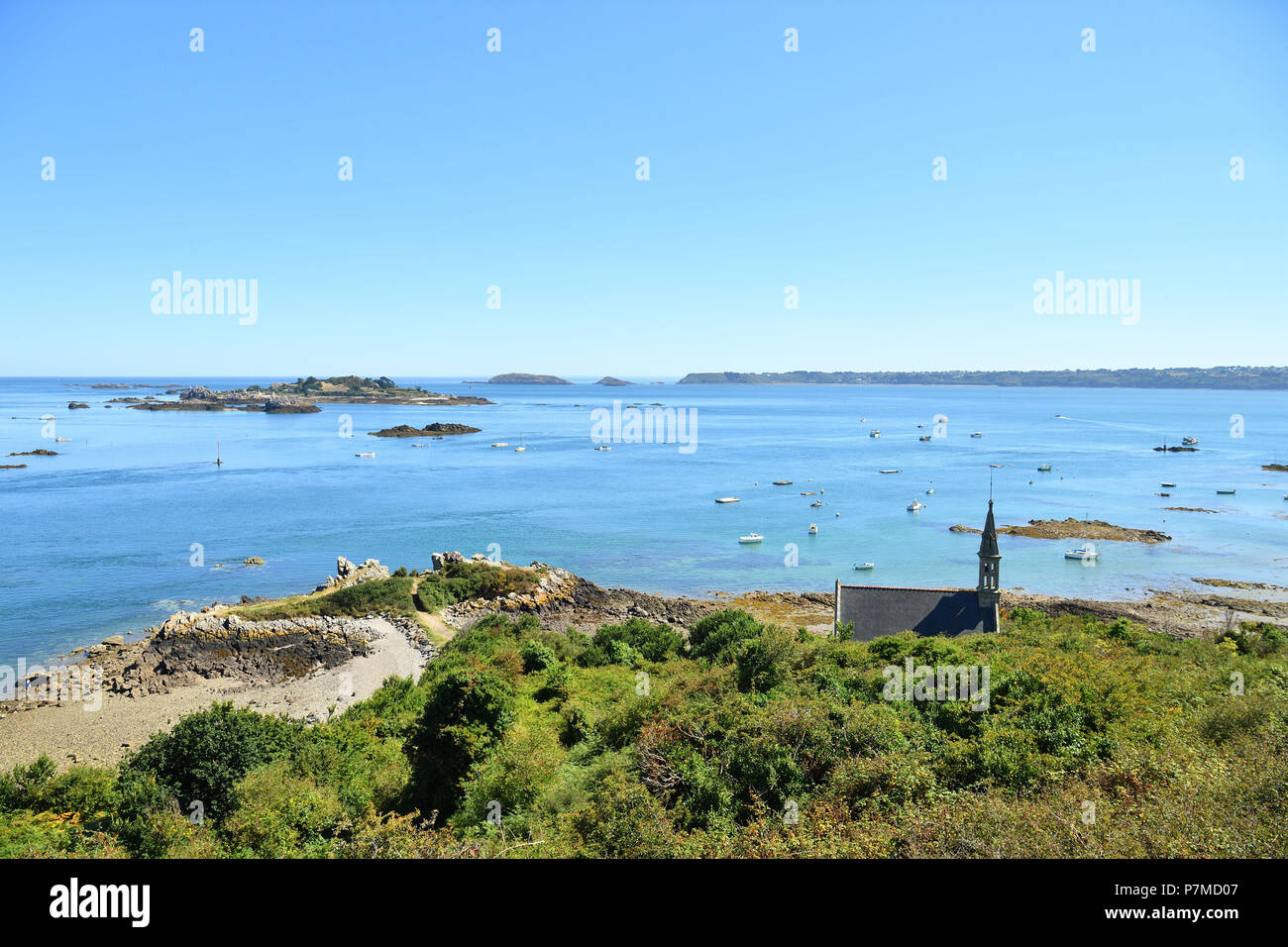 France, Cotes d'Armor, Ploubazlanec, Pors Even, Trinite chapel Stock ...