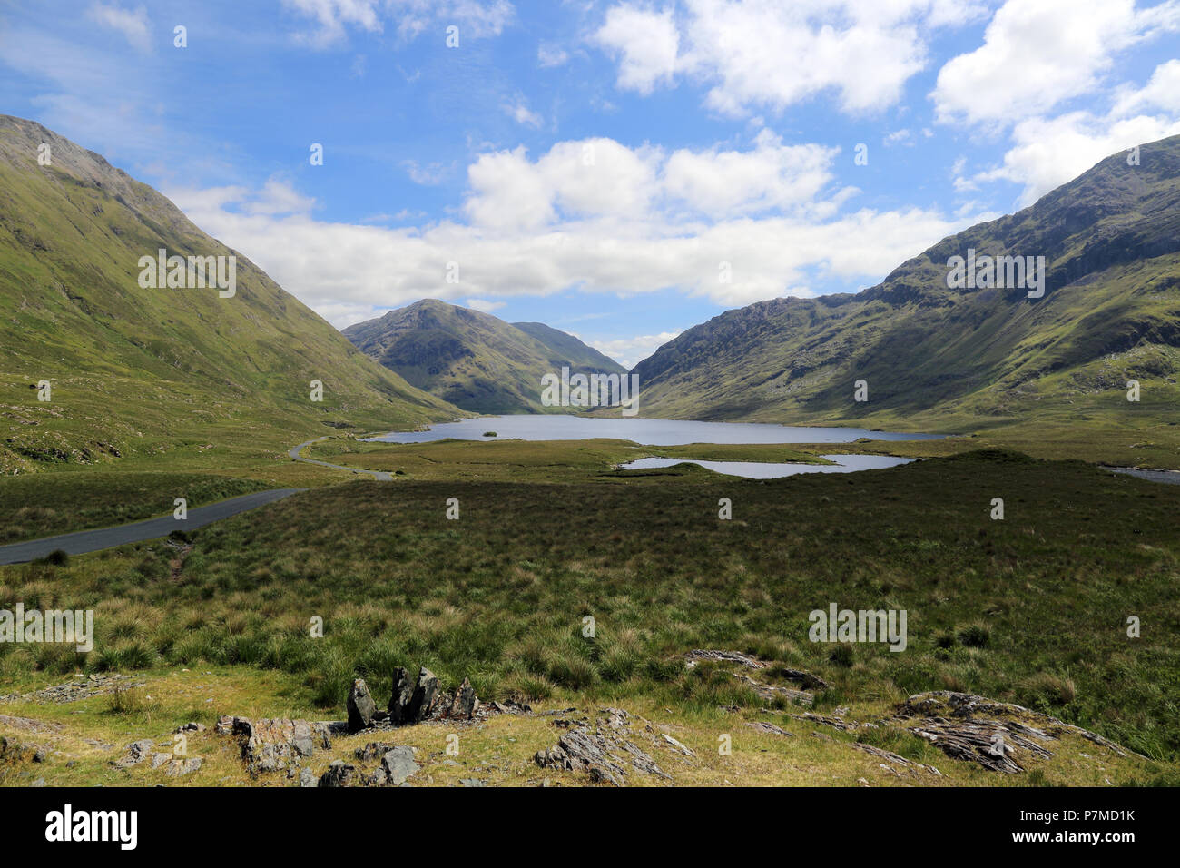 The Doolough Valley is a beautiful green valley of sloping ...
