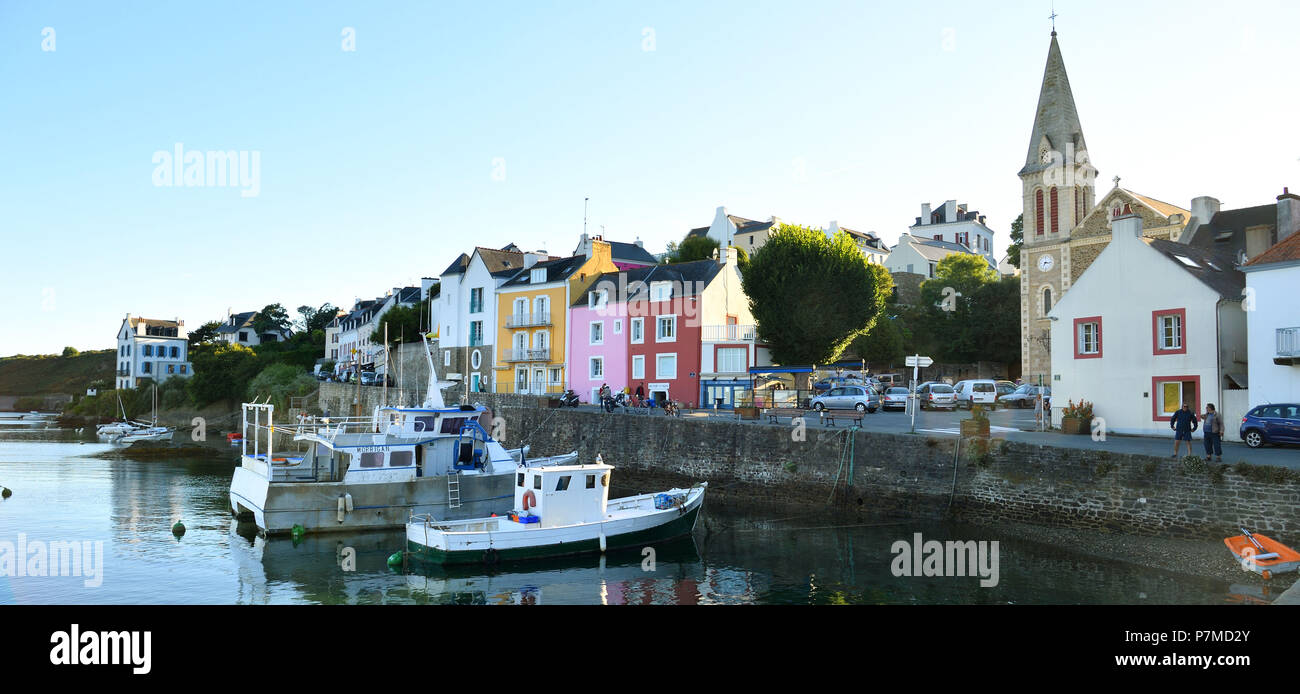 France, Morbihan, Belle Ile en Mer, Sauzon harbour Stock Photo - Alamy
