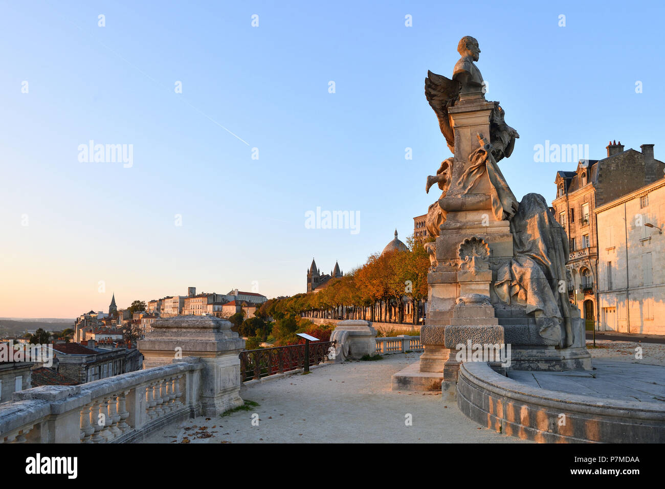 France, Charente, Angouleme, the old city view with Carnot monument and ...