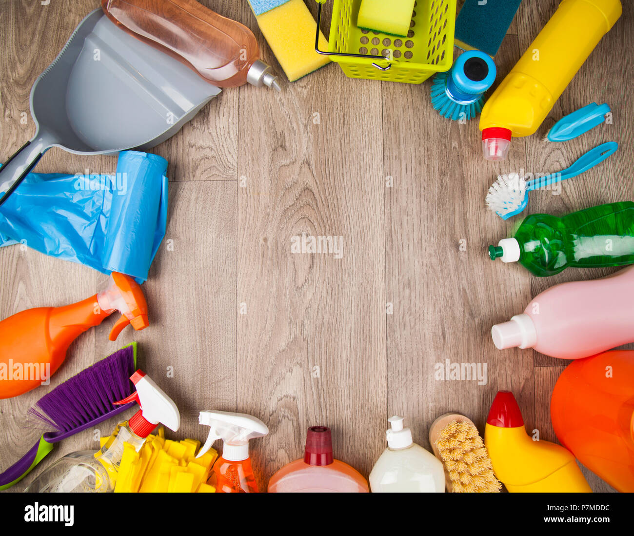 Assorted cleaning products Stock Photo - Alamy
