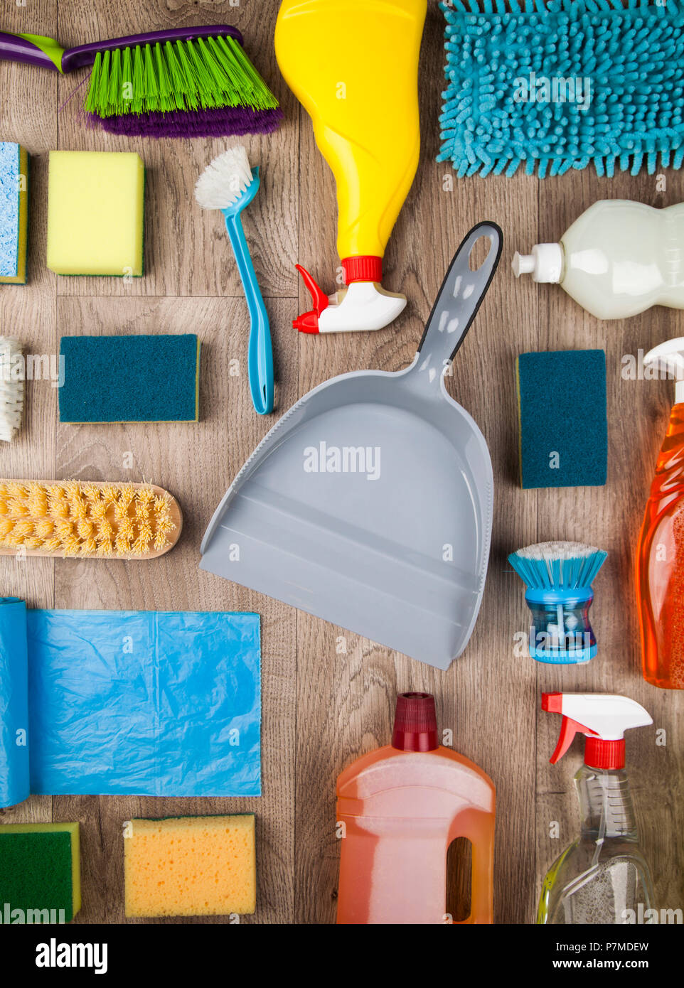 Assorted cleaning products Stock Photo - Alamy