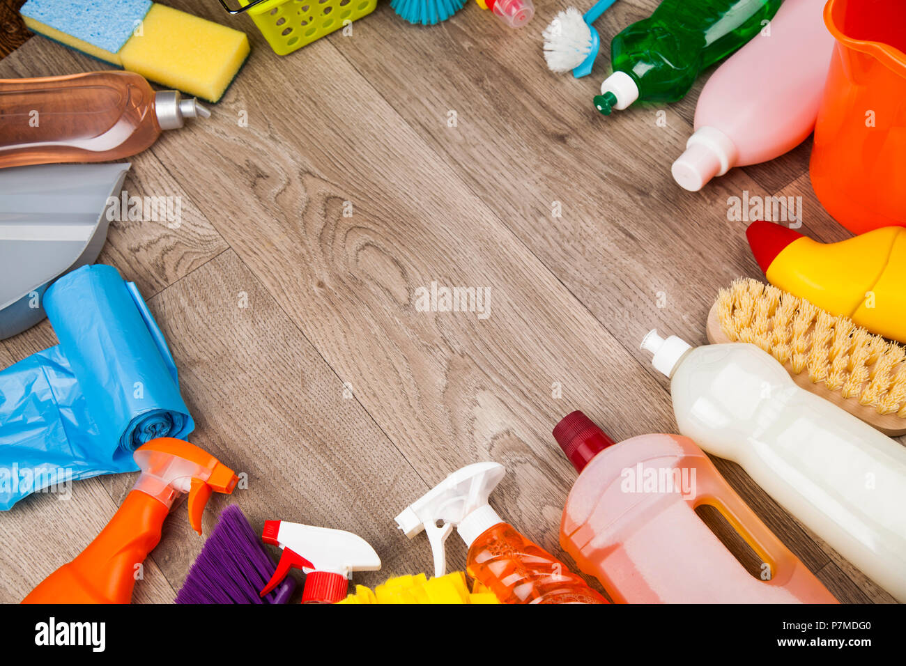 Assorted cleaning products Stock Photo - Alamy