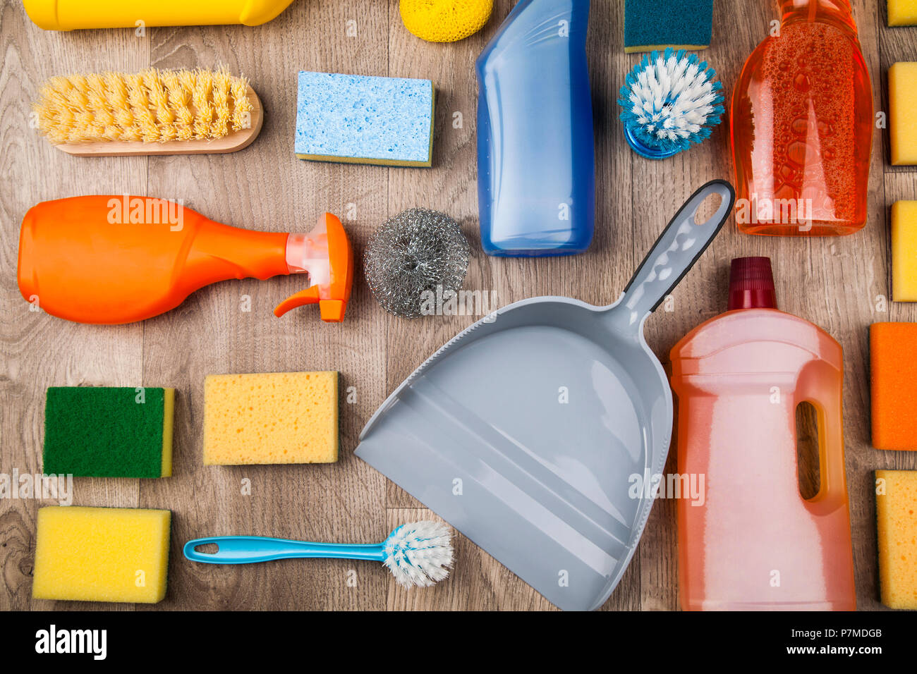 Assorted cleaning products Stock Photo - Alamy