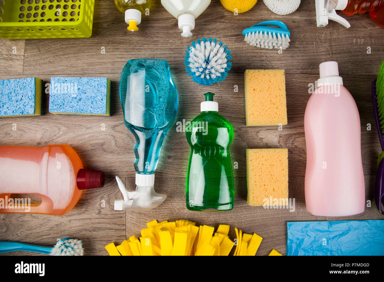 Assorted cleaning products Stock Photo - Alamy
