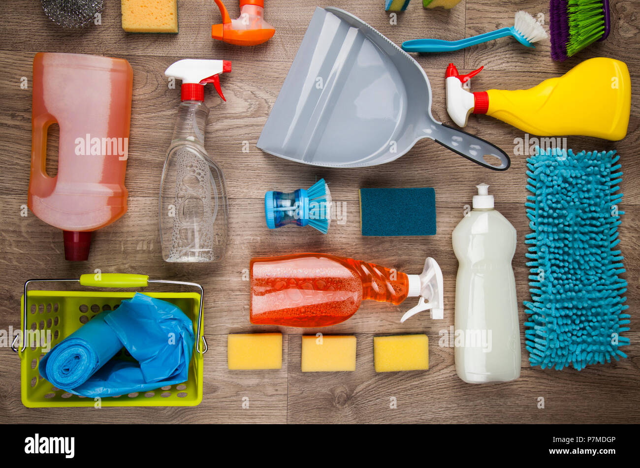 Assorted cleaning products Stock Photo - Alamy