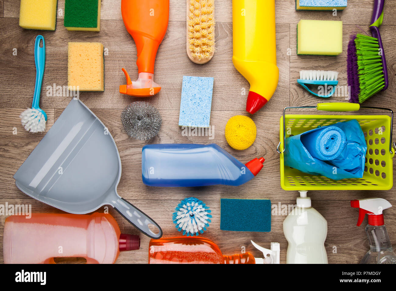 Assorted cleaning products Stock Photo - Alamy