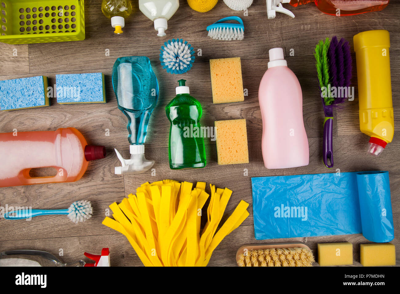 Assorted cleaning products Stock Photo - Alamy