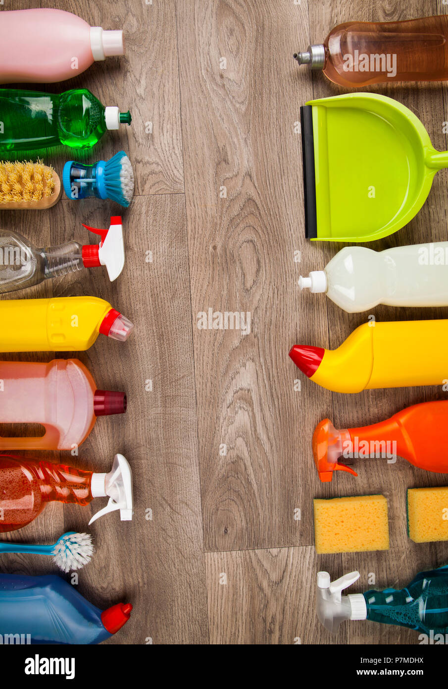 Assorted cleaning products Stock Photo - Alamy